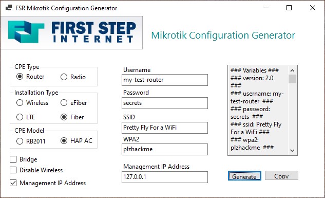 Mikrotik Configuration Generator - N. Cole Summers